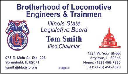 Order Union-Printed Business Cards for Brotherhood of Locomotive ...